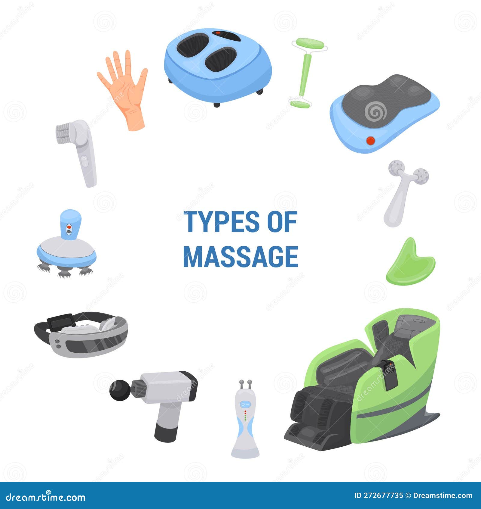 Massage Tools Infographic Set Stock Vector - Illustration of ...