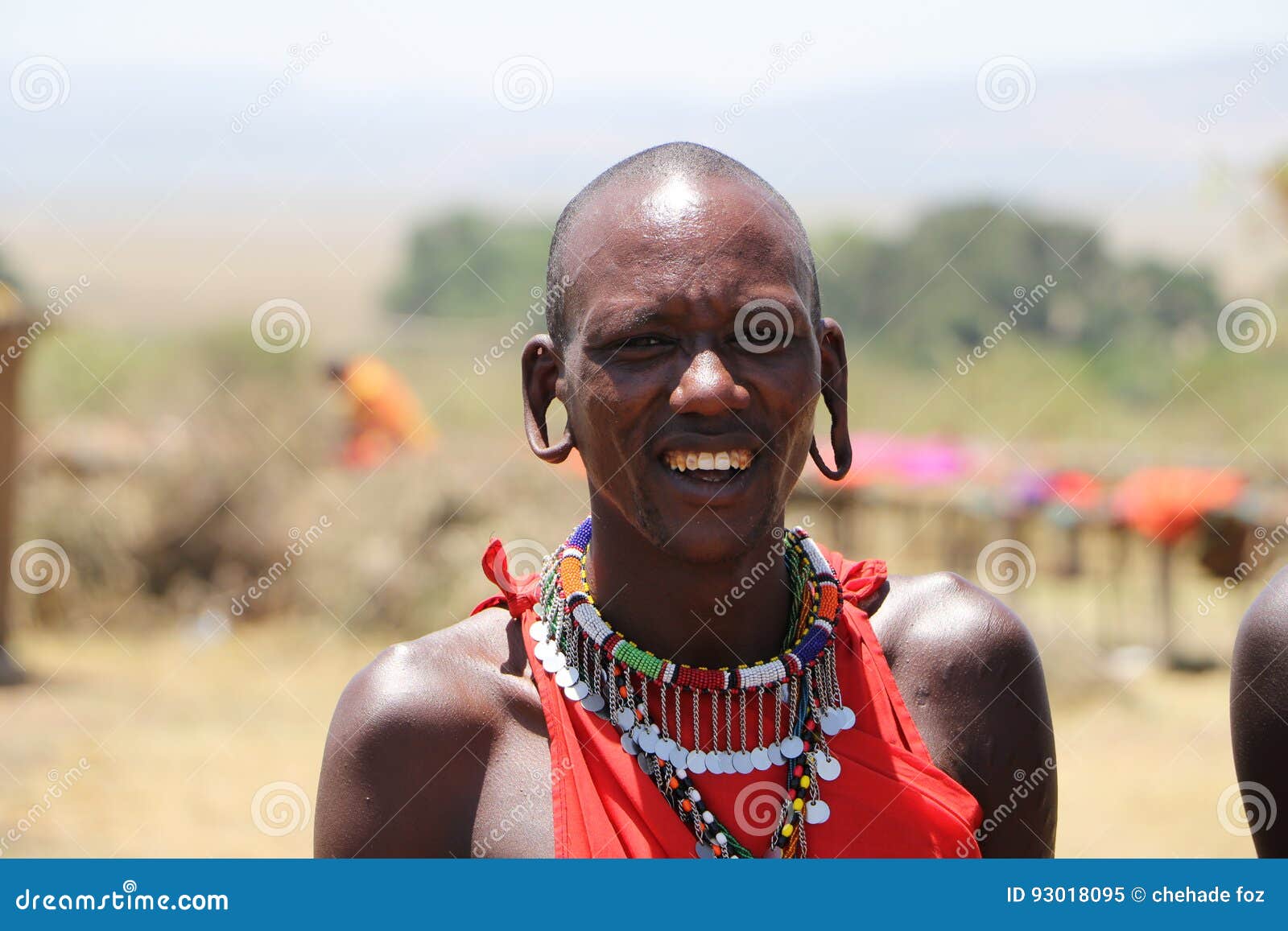 Massai man pierced ear editorial image. Image of town - 93018095