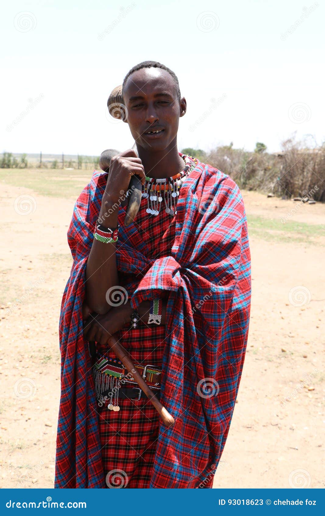 Massai man editorial stock photo. Image of masai, weapon - 93018623
