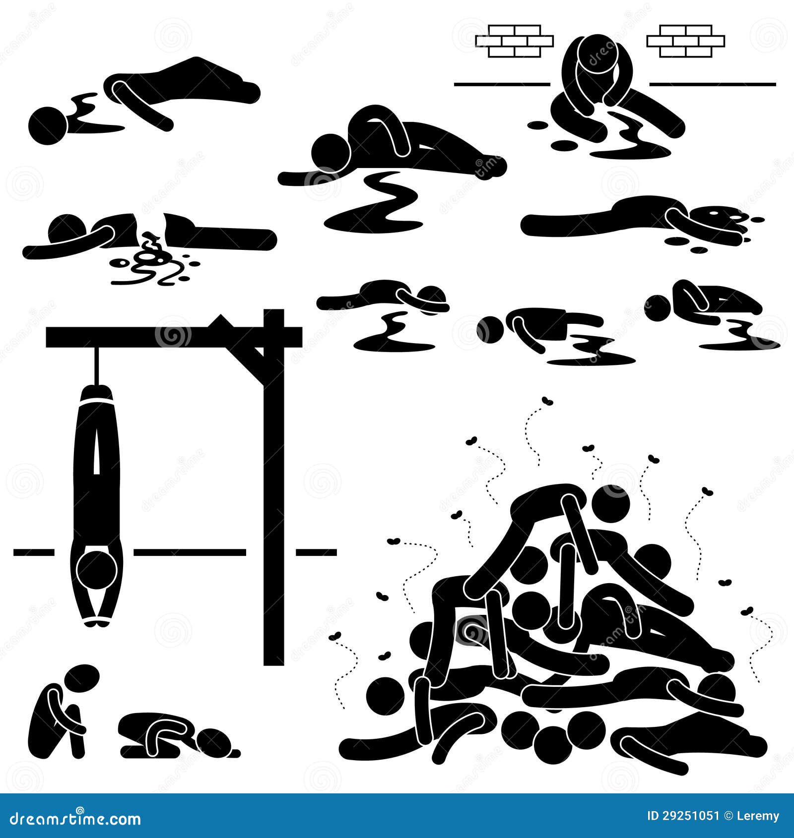 Massaker-Holocaust-Genozid-Piktogramme Vektor Abbildung - Illustration ...