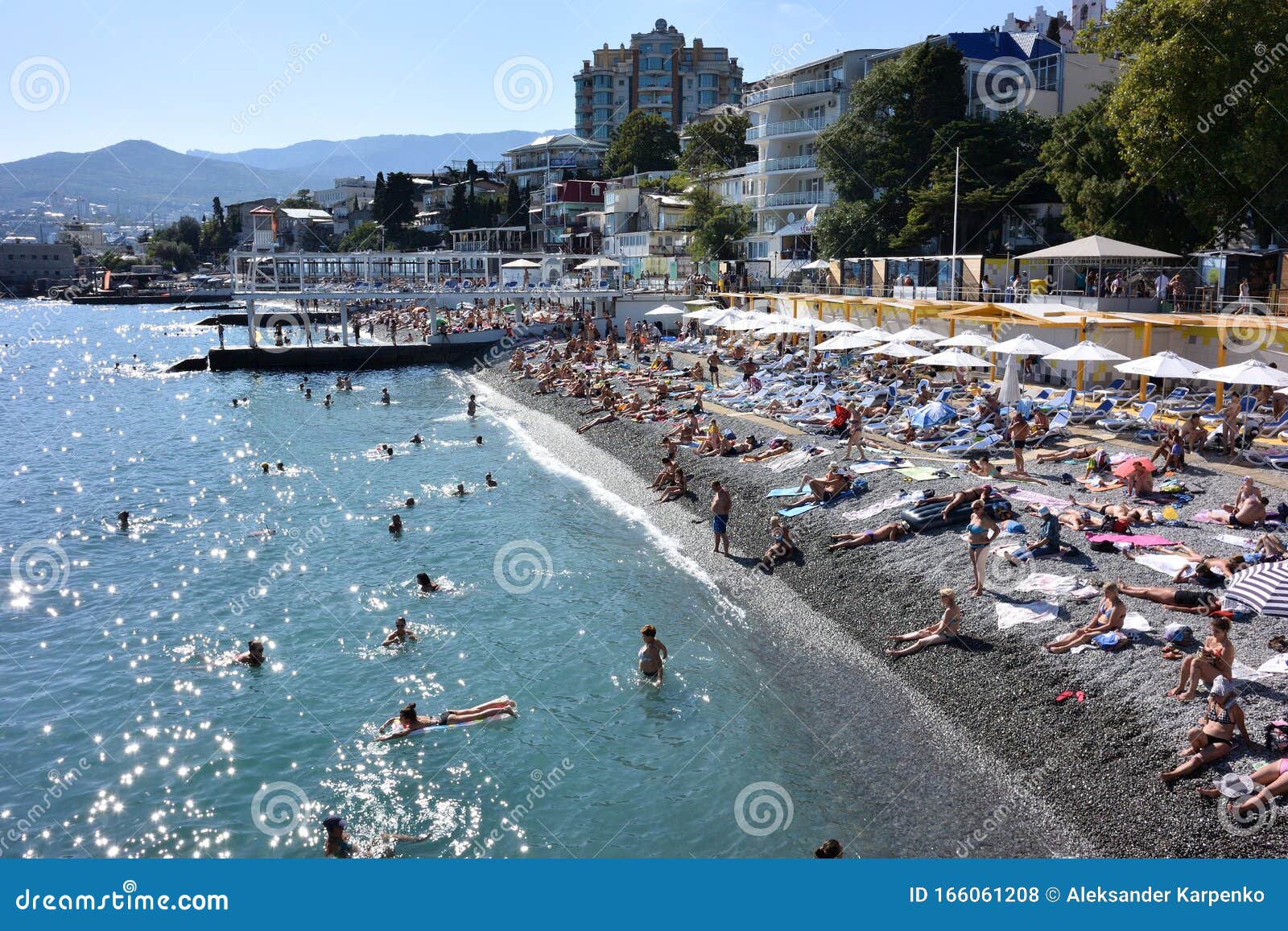 Massandra beach of Yalta editorial stock photo. Image of view - 166061208