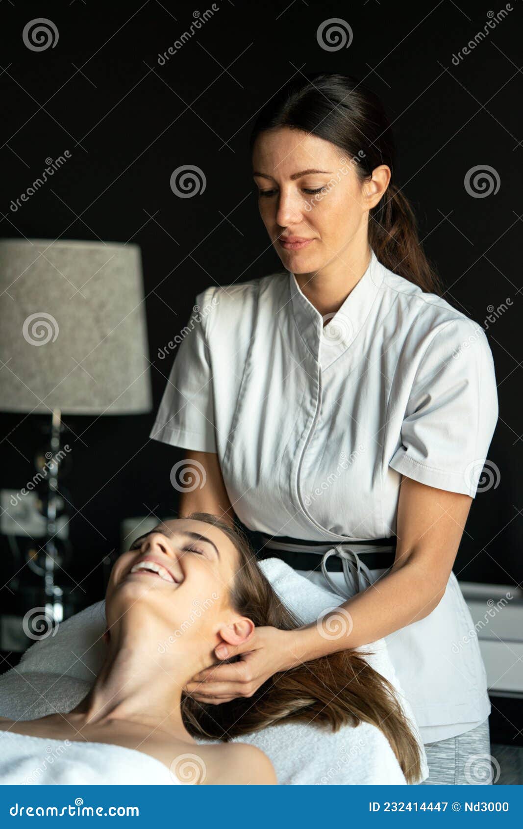 Masseur Doing Massage On Woman Body In The Spa Salon Stock Image