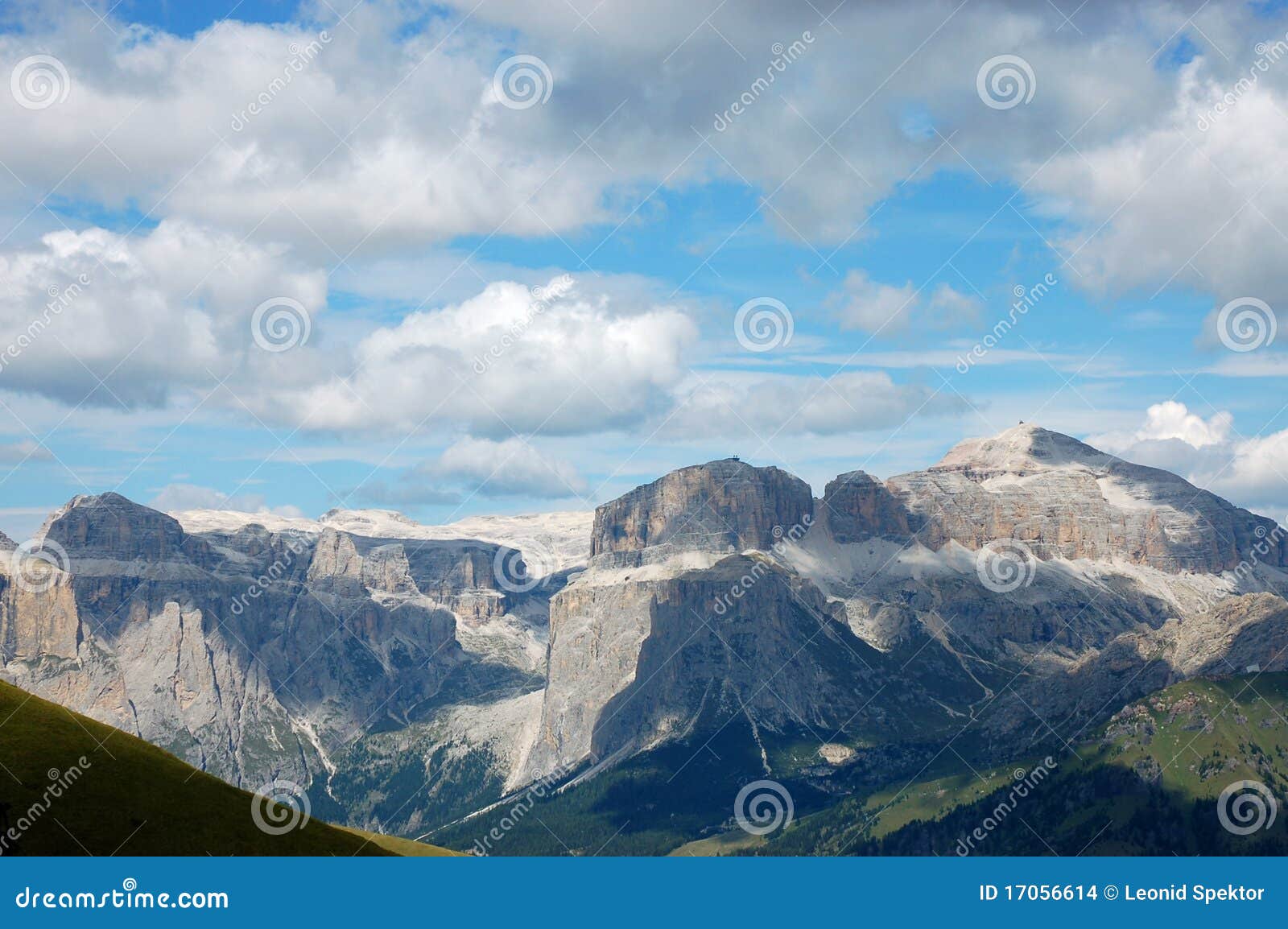 Massif Sella in Italian Dolomites. Stock Photo - Image of cloud ...