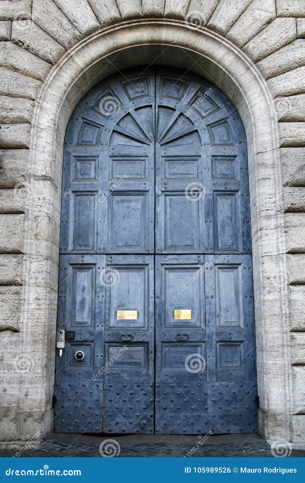 Massive ancient door stock photo. Image of history, italy - 105989526