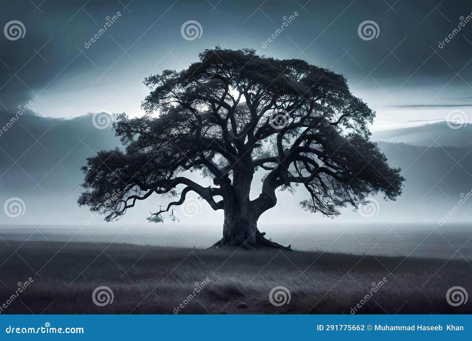 A Massive, Ancient Oak Tree With Gnarled Branches, Standing As A ...