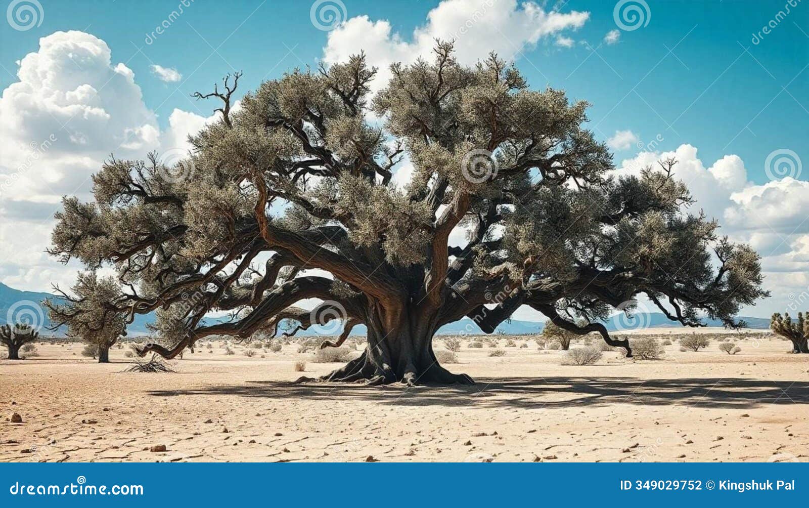 A Massive, Ancient Oak Tree with a Thick, Gnarled Trunk and Sprawling ...
