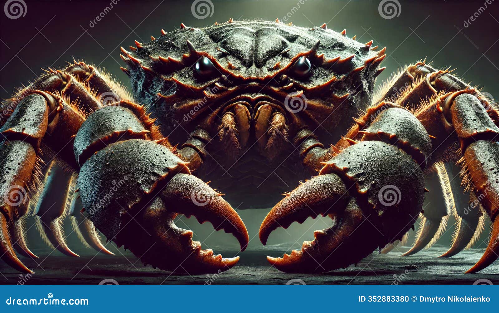 Massive Angry Crab Portrait with Dramatic Lighting and Fierce ...