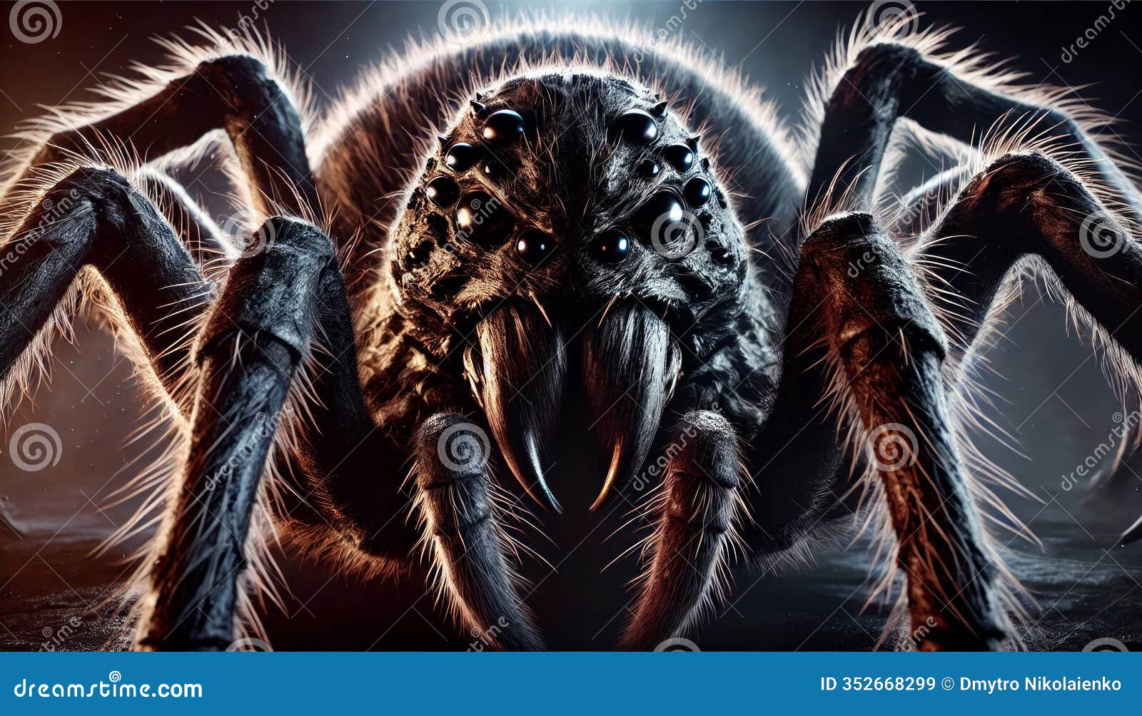 Massive Angry Spider Portrait with Dramatic Lighting and Fierce ...