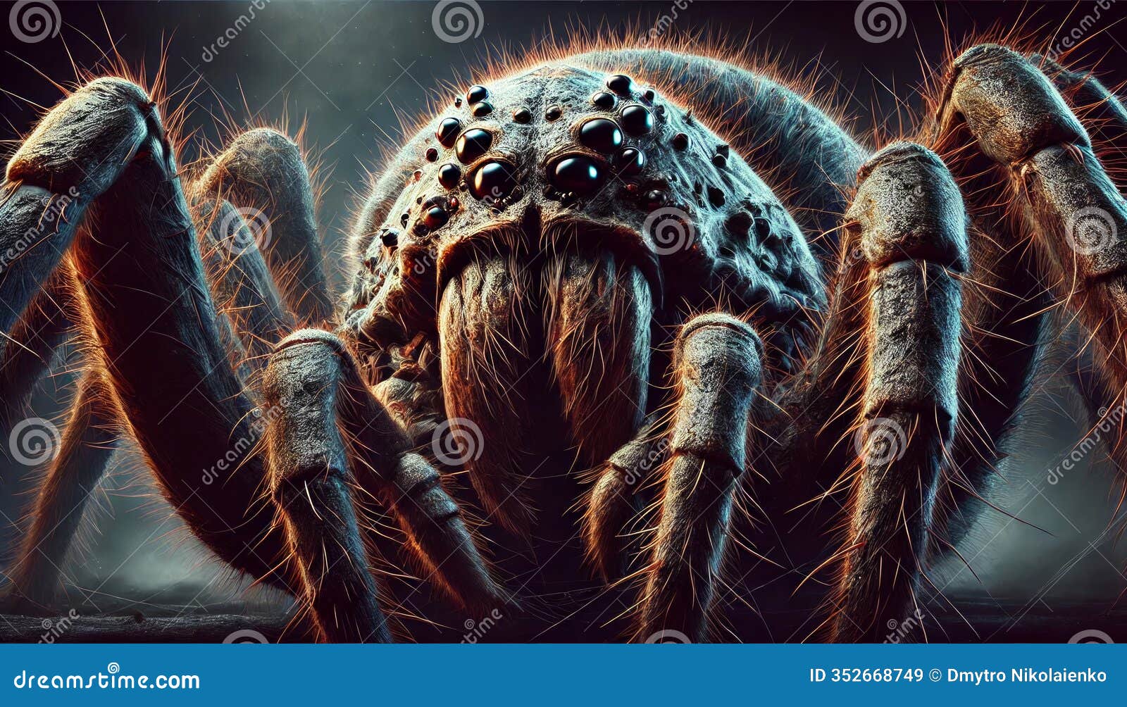 Massive Angry Spider Portrait with Dramatic Lighting and Fierce ...