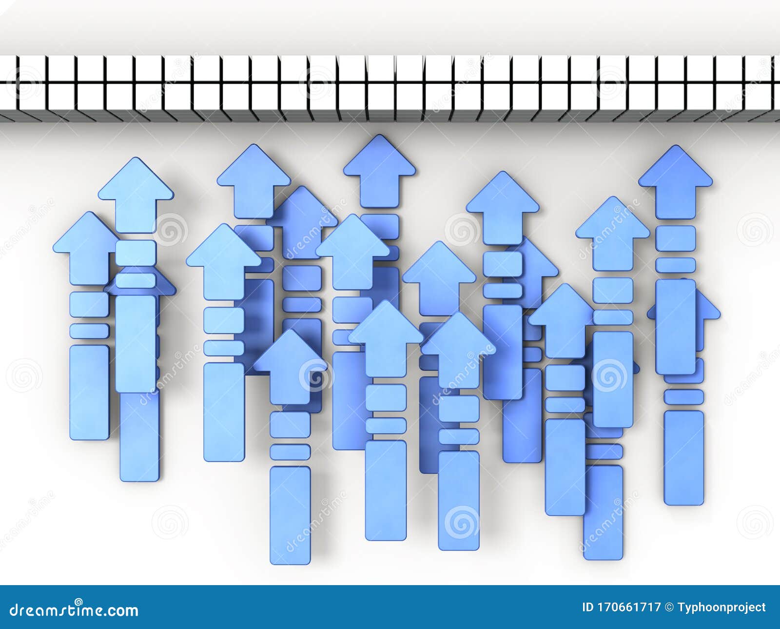 Massive Arrows Blocked in Front of the Defense Wall. Stock Illustration ...