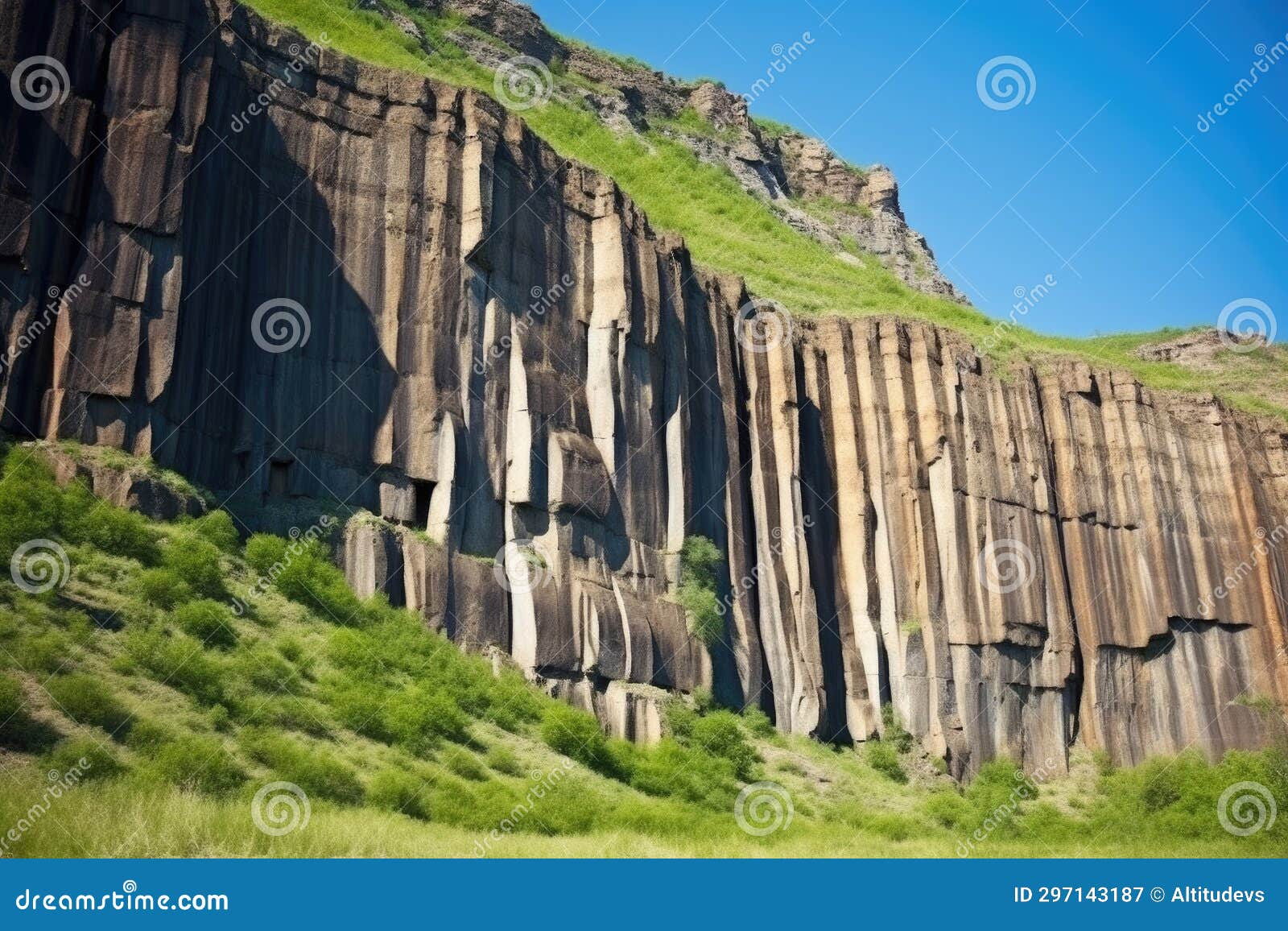 Massive Basalt Column Cliff Stock Image - Image of structure, scenery ...