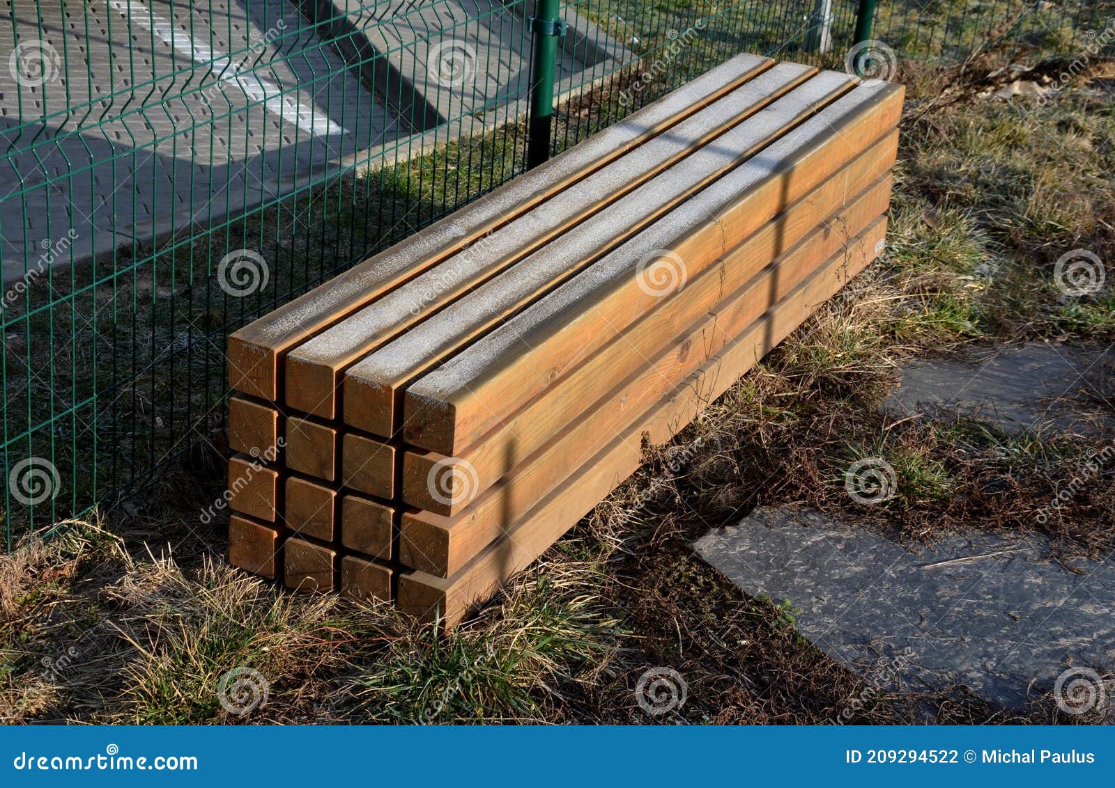 Massive Bench with a Stack of 12 Pieces of Prisms in One Block with ...