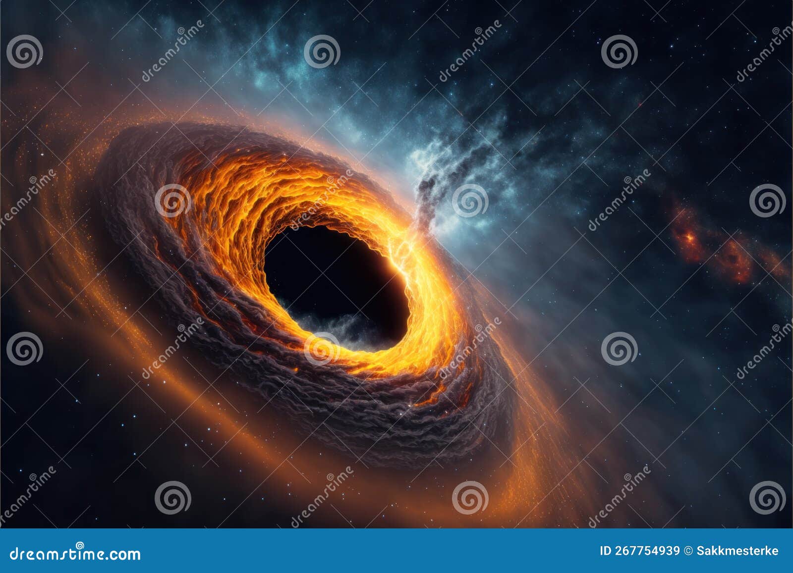 Massive Black Hole Concept in Deep Space Stock Illustration ...