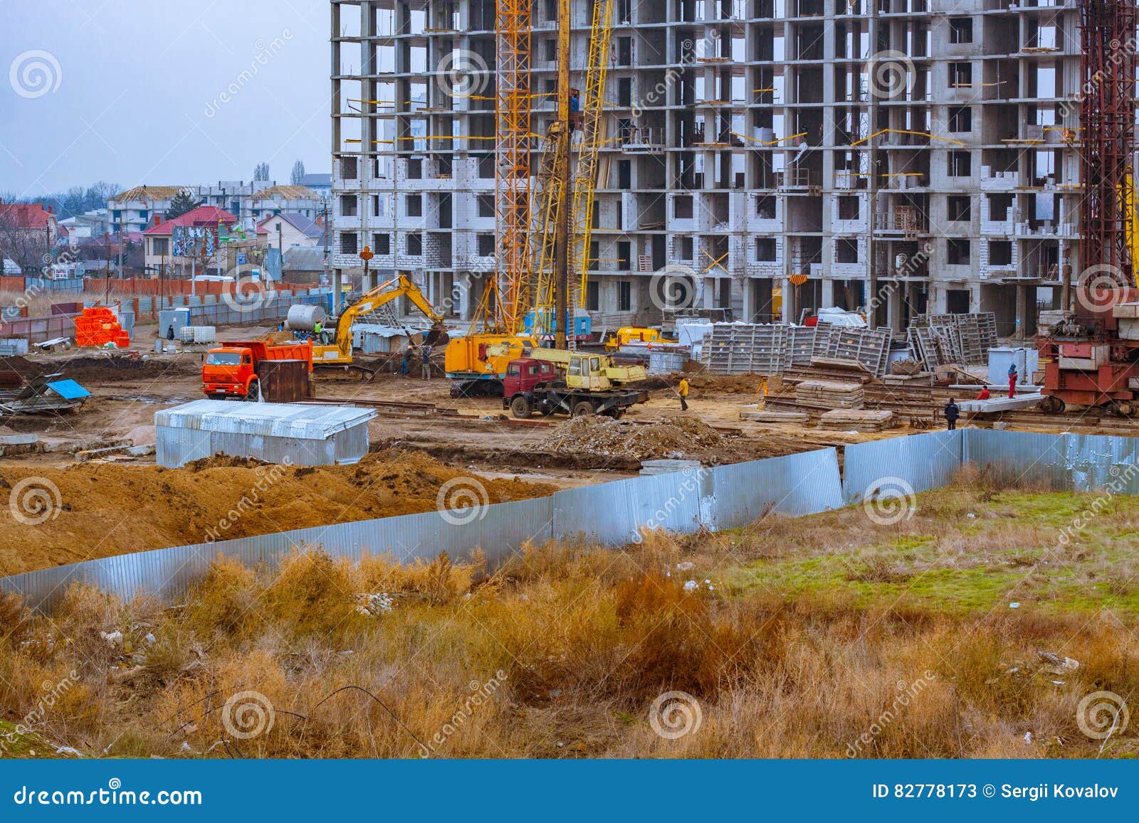 Massive Building Under Construction Stock Image - Image of highrise ...