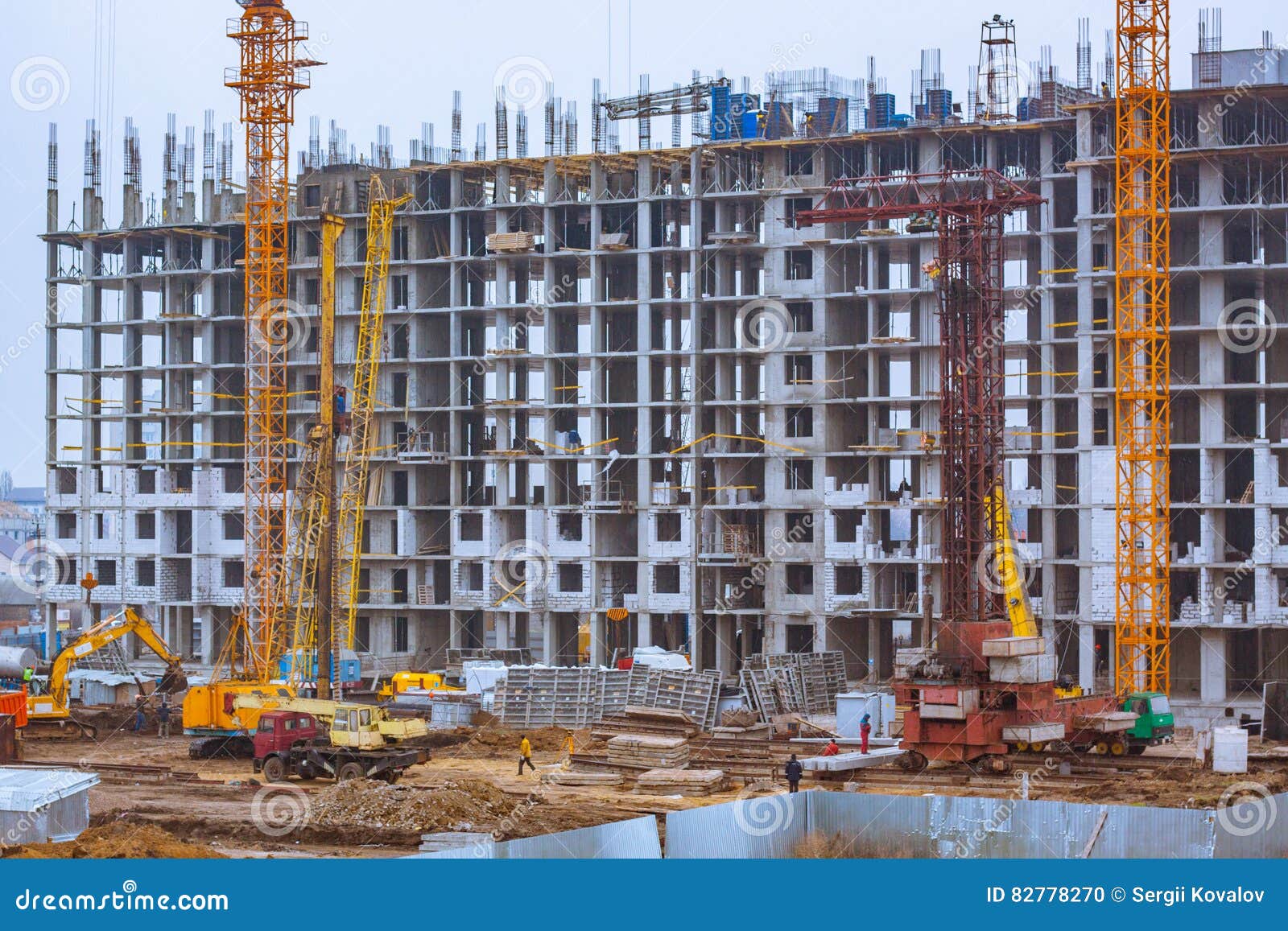 Massive Building Under Construction Stock Photo - Image of estate ...
