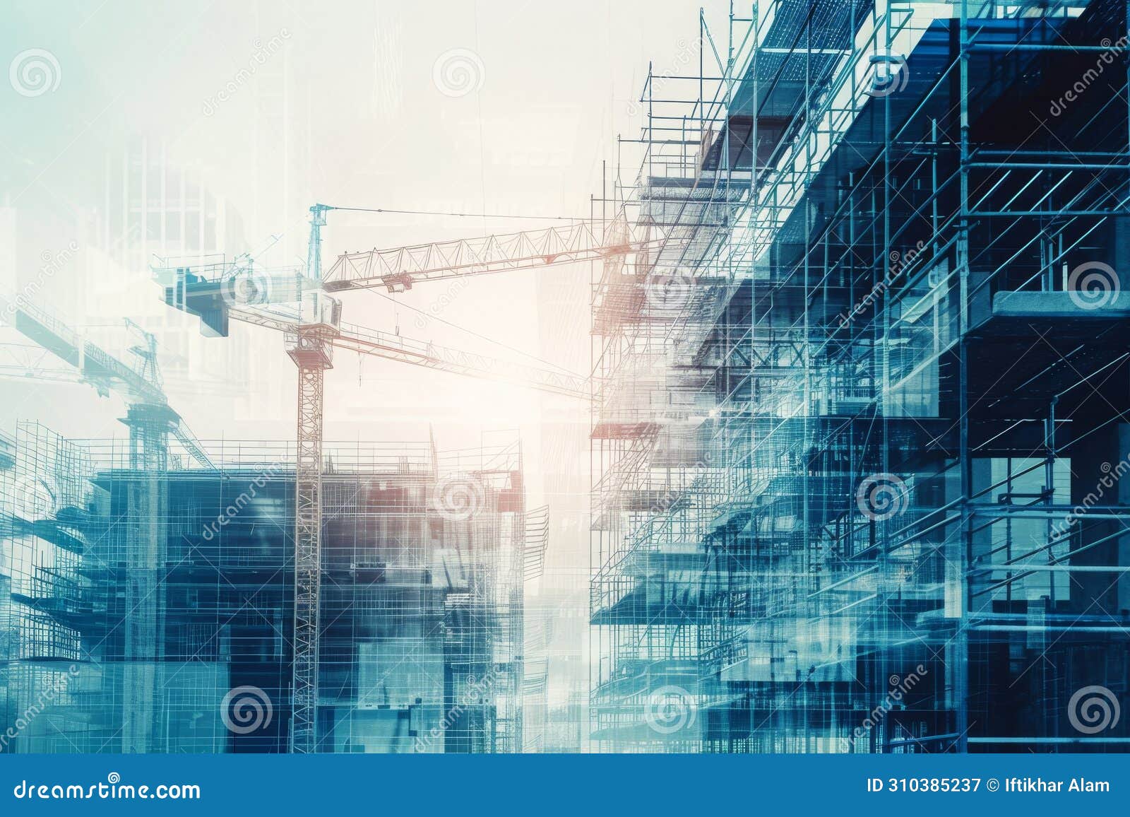 A Massive Building Under Construction Surrounded by Extensive ...