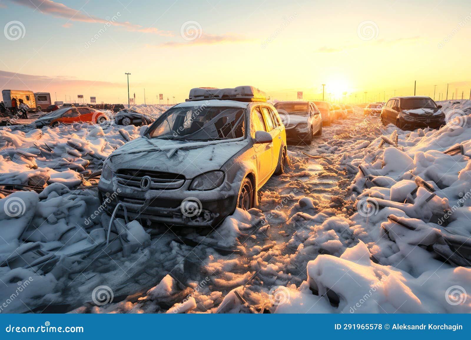 Massive Car Accident on Highway in Winter in Ice Stock Photo - Image of ...