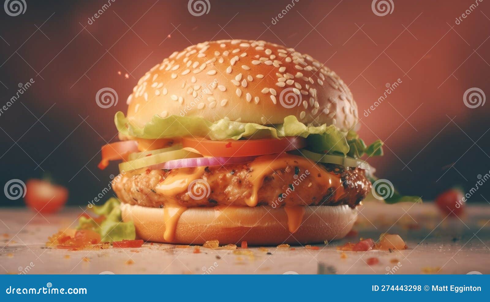 Massive chicken burger stock photo. Image of ingredient - 274443298