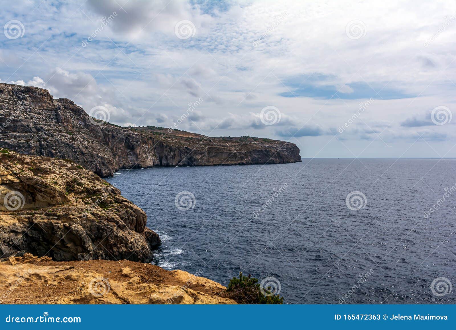 Cliffs and Rugged Coast in the South of Malta Stock Image - Image of ...