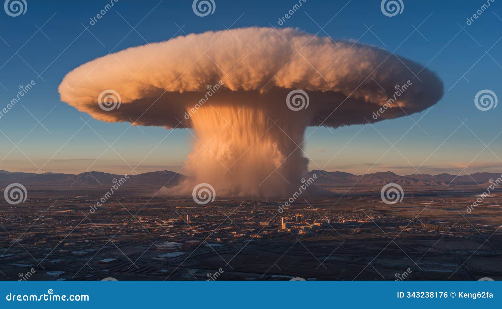 Massive Cloud Formation Resembling Explosion Over Landscape, Dramatic ...