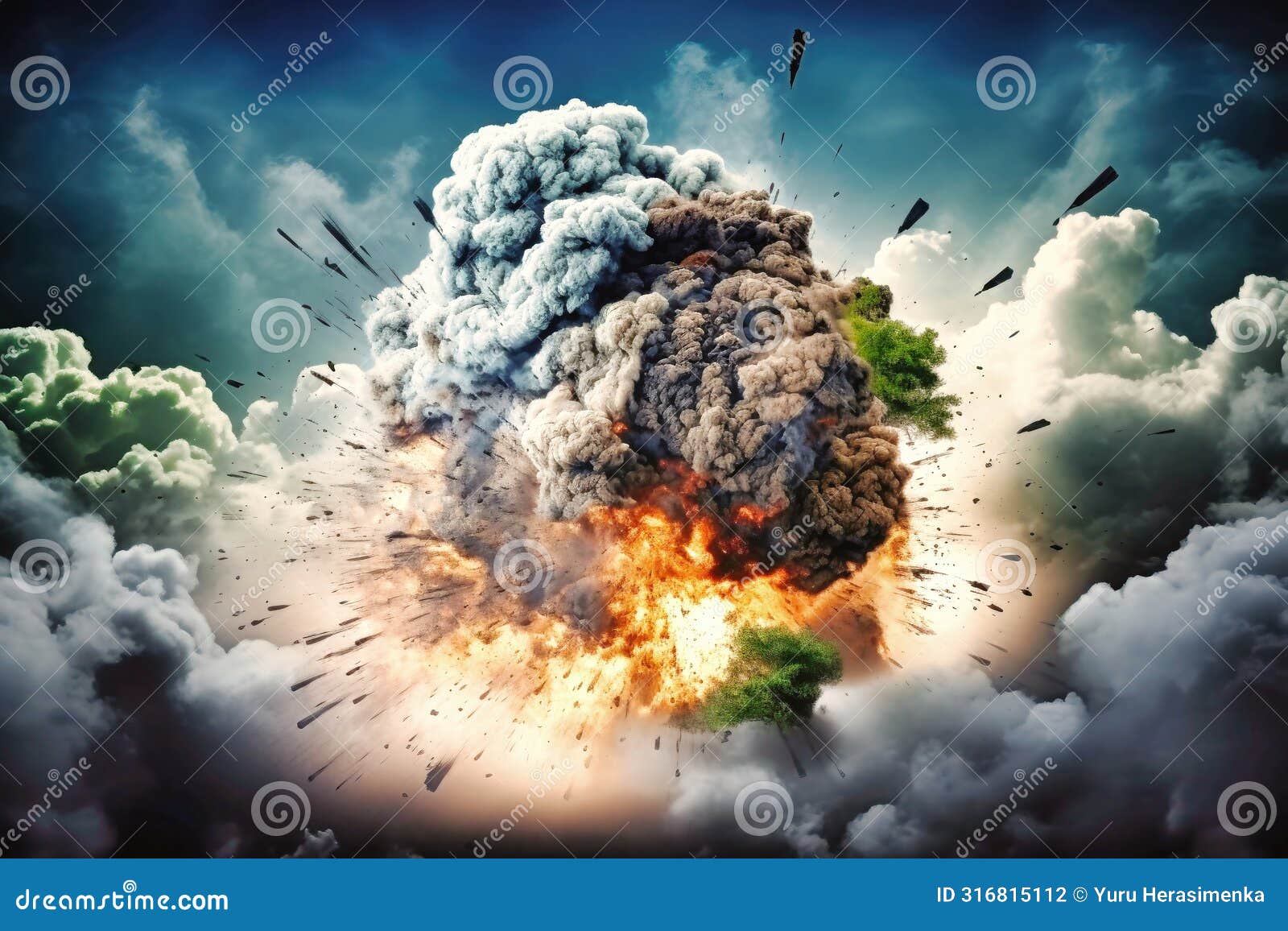 A Massive Cloud of Smoke Billows with Intense Ferocity, Emanating from ...