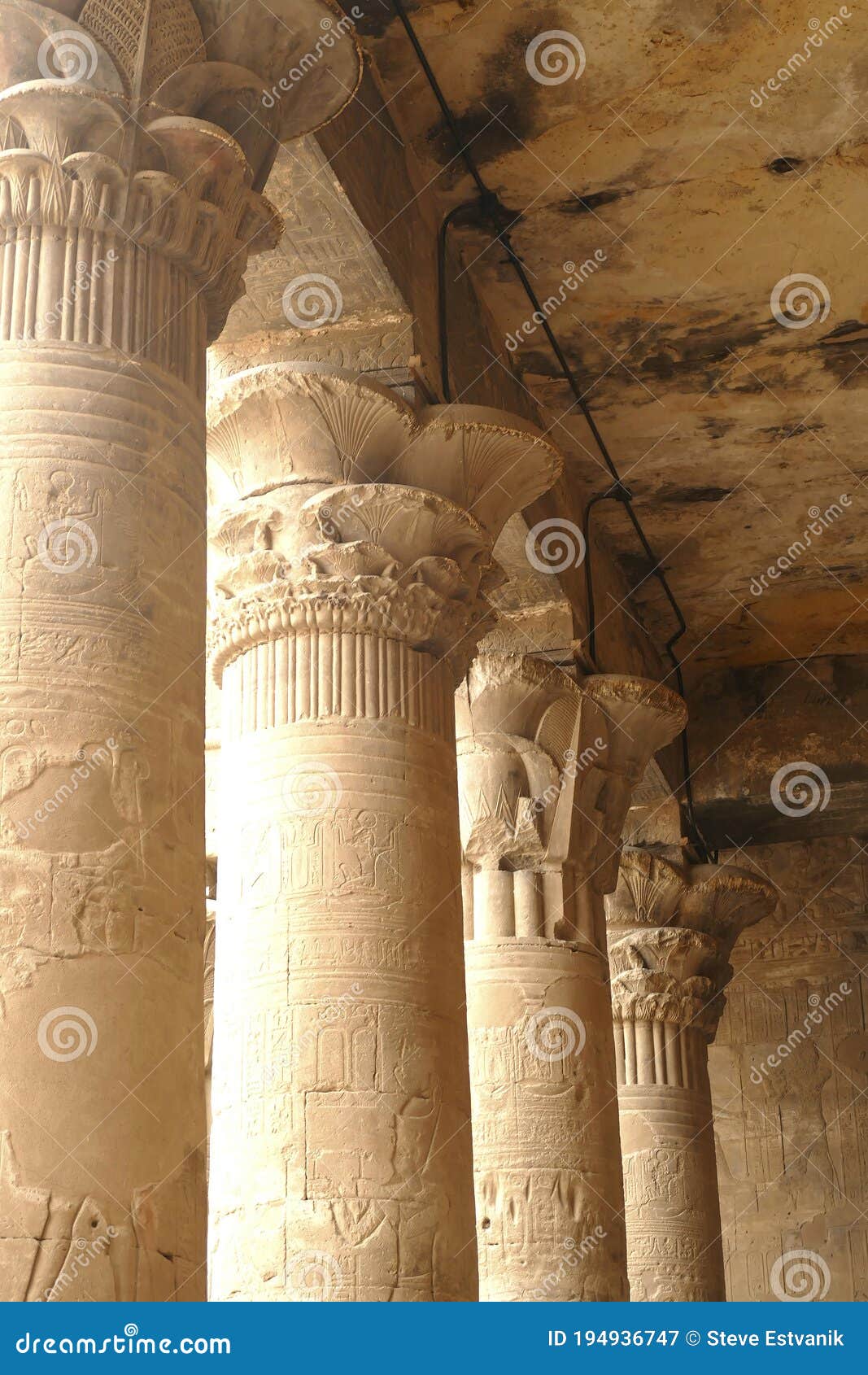 Massive Columns of the Hypostyle Hall Stock Image - Image of building ...