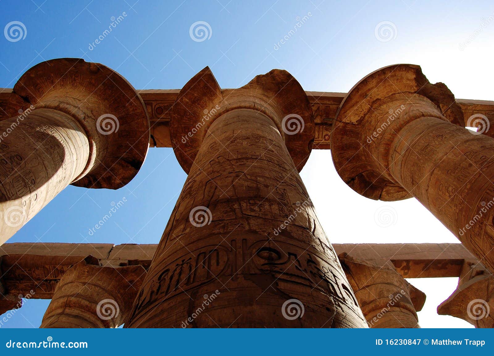 Massive Columns at Luxor Temple in Egypt. Stock Image - Image of ...