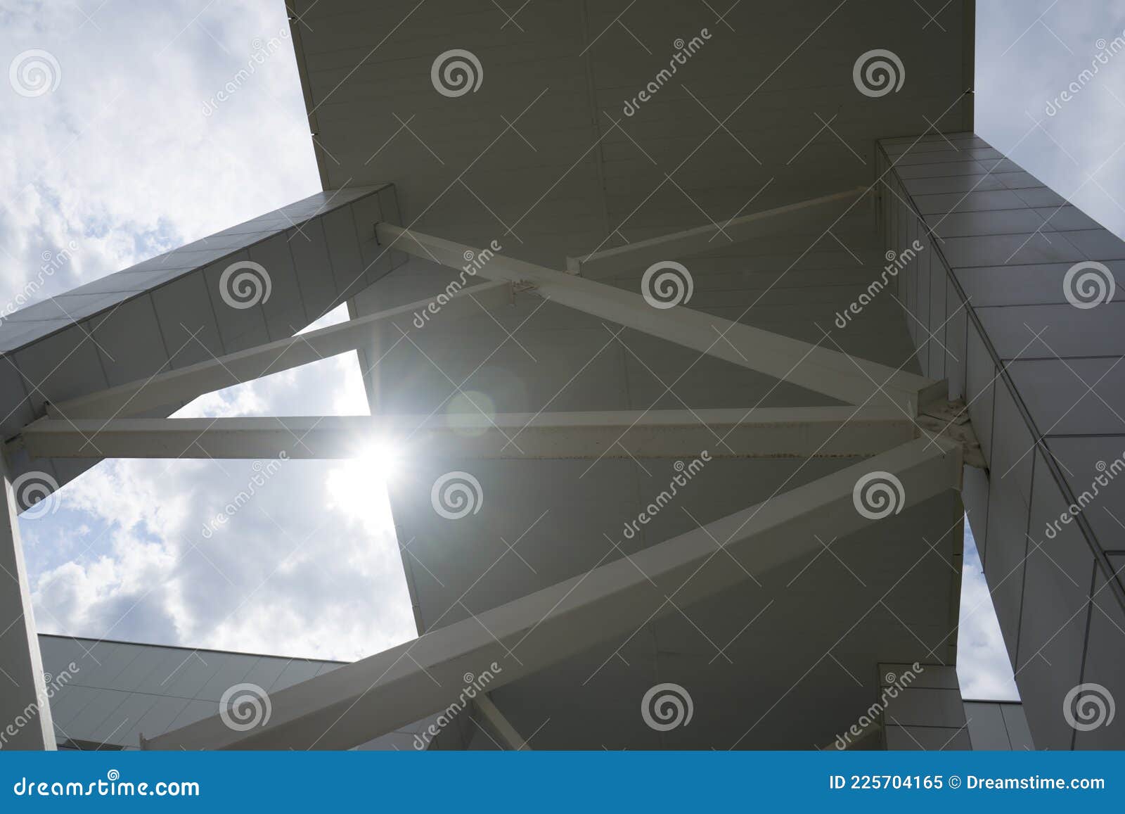 Massive Columns Supporting the Passage between Buildings. Stock Image ...