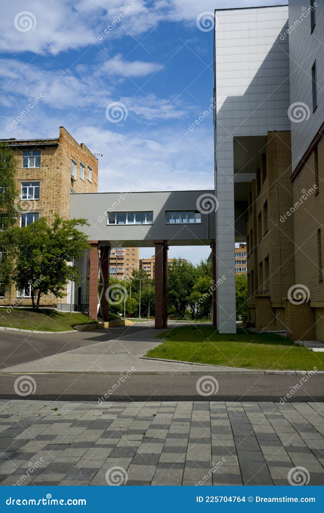 Massive Columns Supporting The Passage Between Buildings. Royalty-Free ...