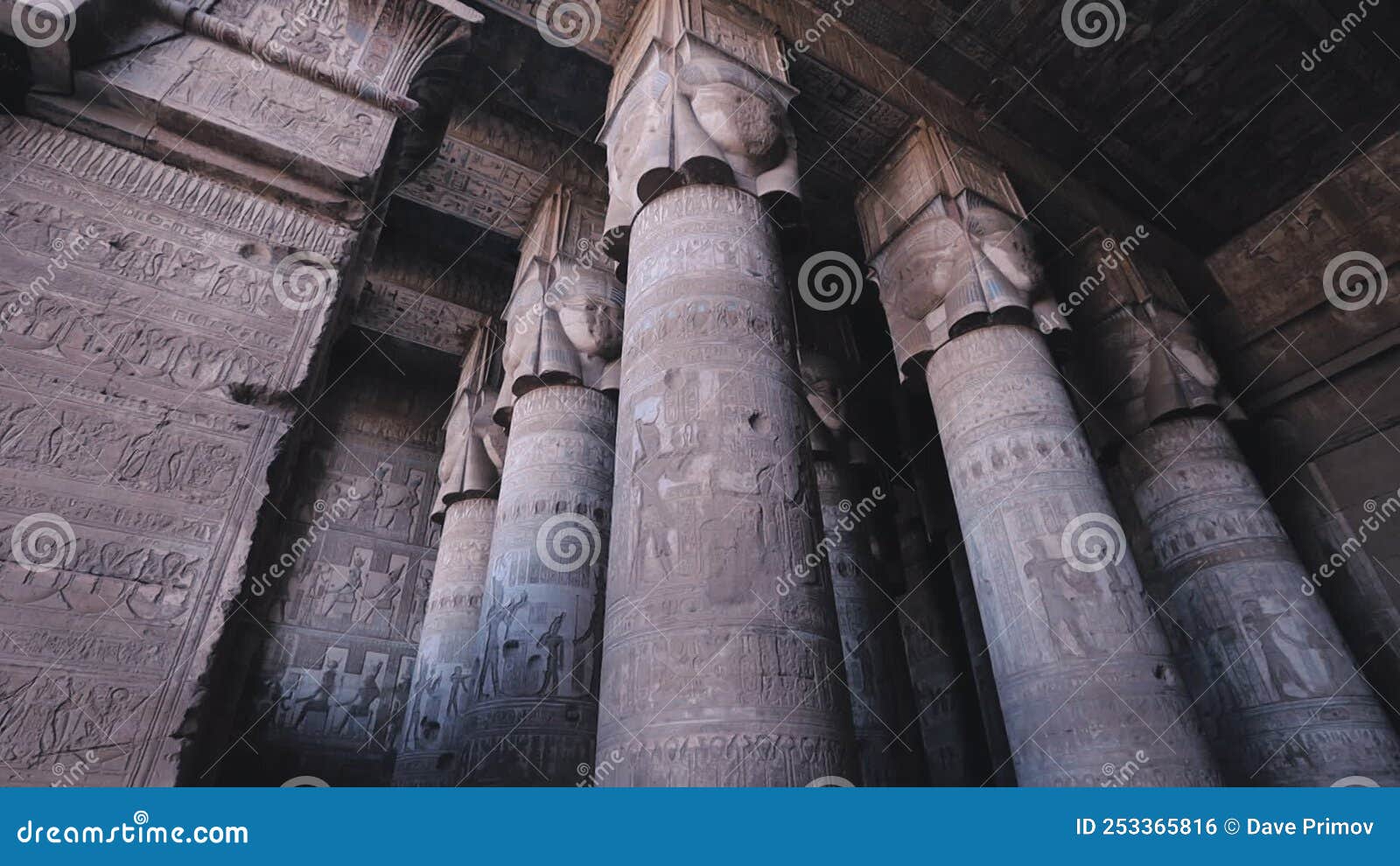 Massive Columns in the Temple of Dendera Stock Footage - Video of ...