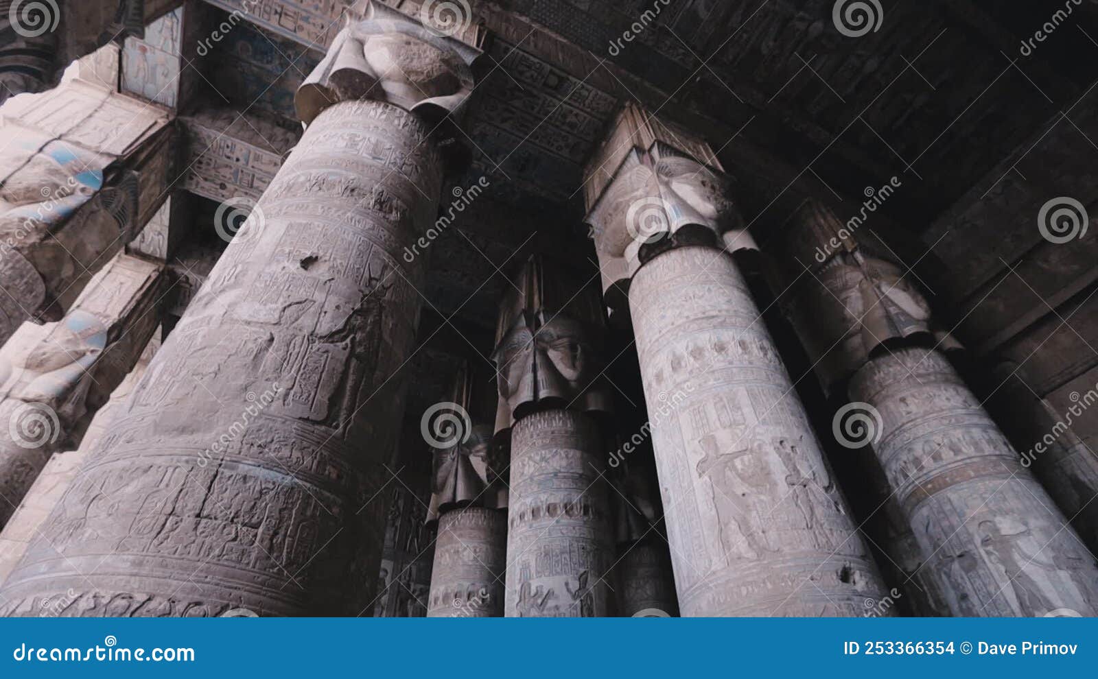 Massive Columns in the Temple of Dendera Stock Footage - Video of ...