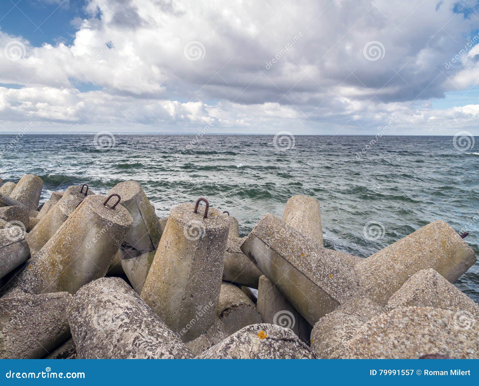 Massive Concrete Breakwaters Stock Image - Image of breakwaters ...