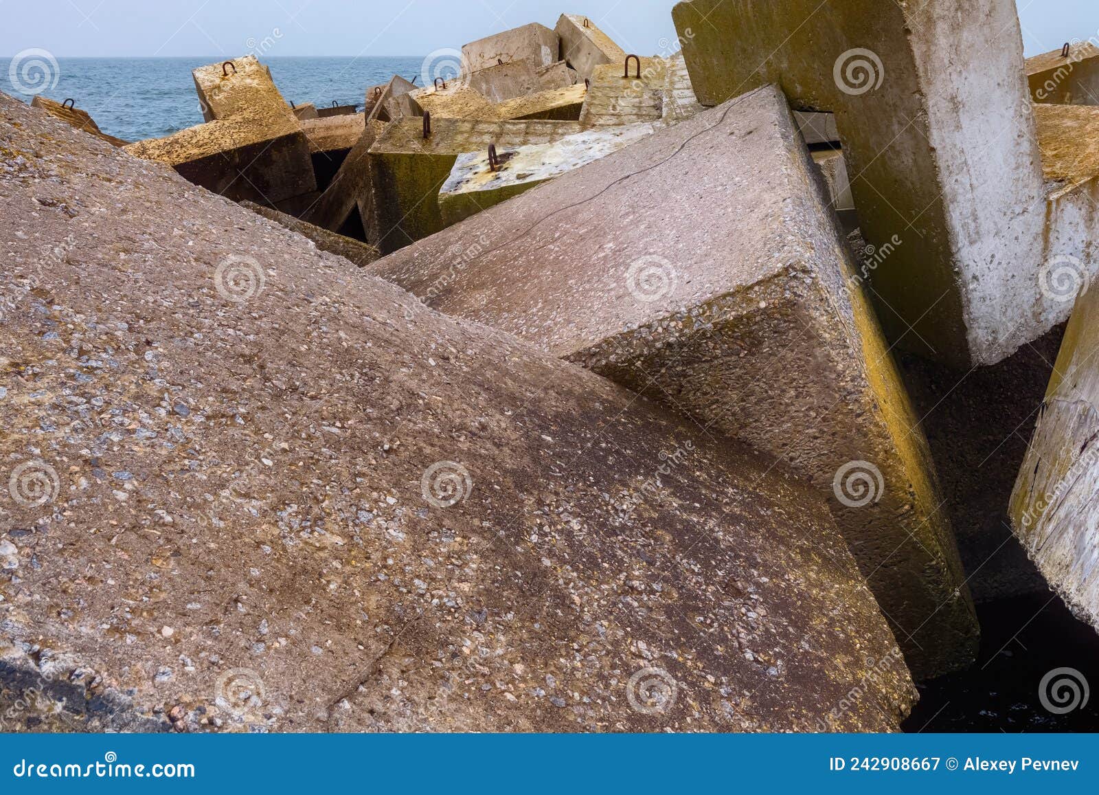 Massive Concrete Breakwaters To Protect the Coast from the Destructive ...