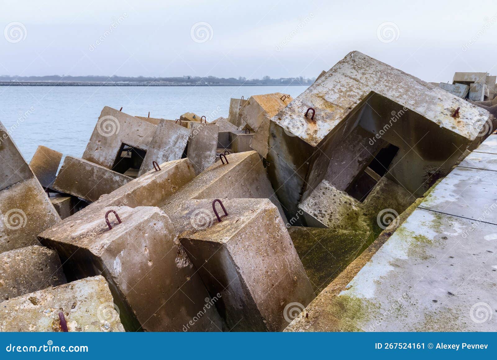 Massive Concrete Breakwaters To Protect the Coast from the Destructive ...