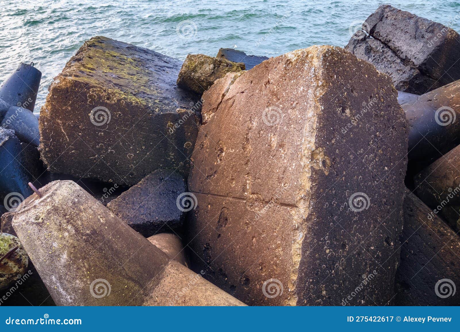 Massive Concrete Breakwaters To Protect the Coast from the Destructive ...