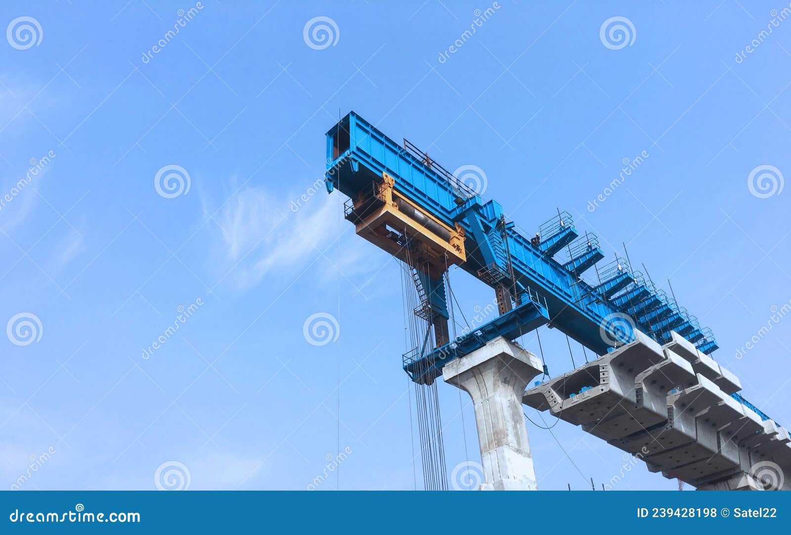 A View of Construction Site of Huge Bridge. Stock Photo - Image of ...