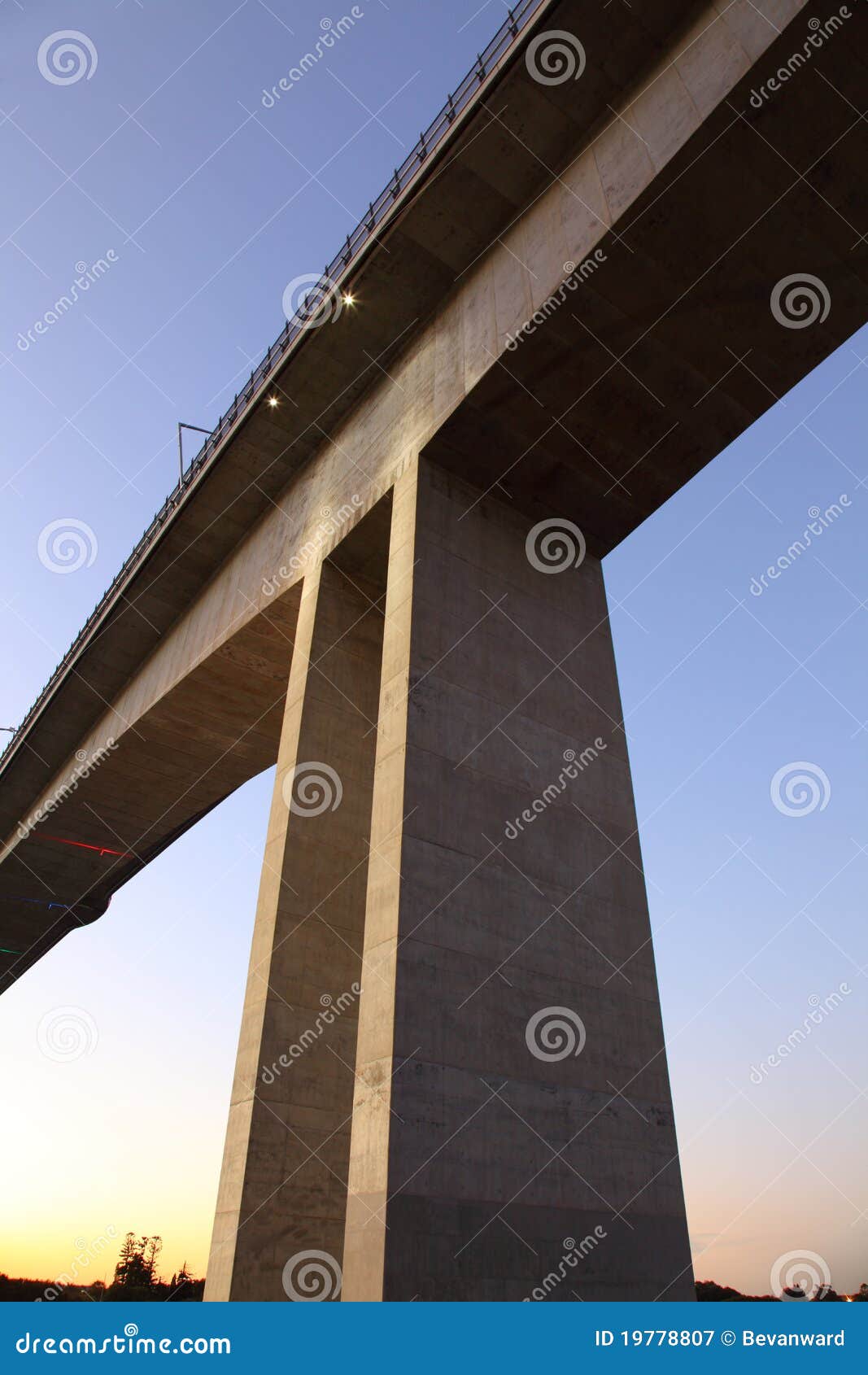Massive Concrete Bridge Support Stock Image - Image of dark, cement ...