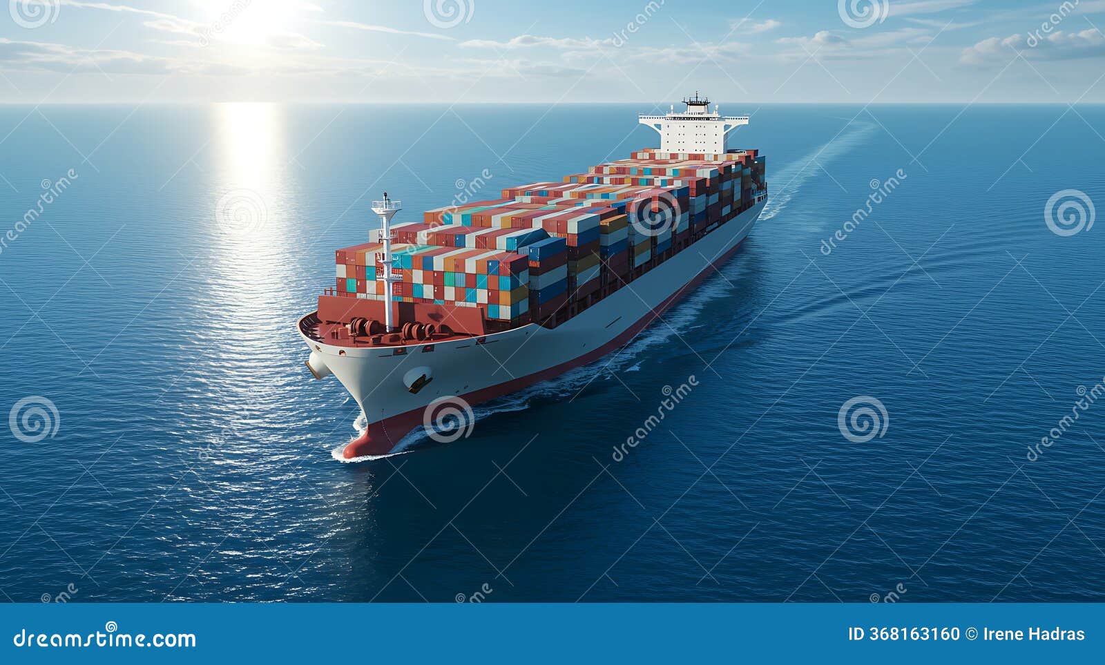 The Deck Of A Massive Container Ship Is Shown, With Rows Of Stacked ...