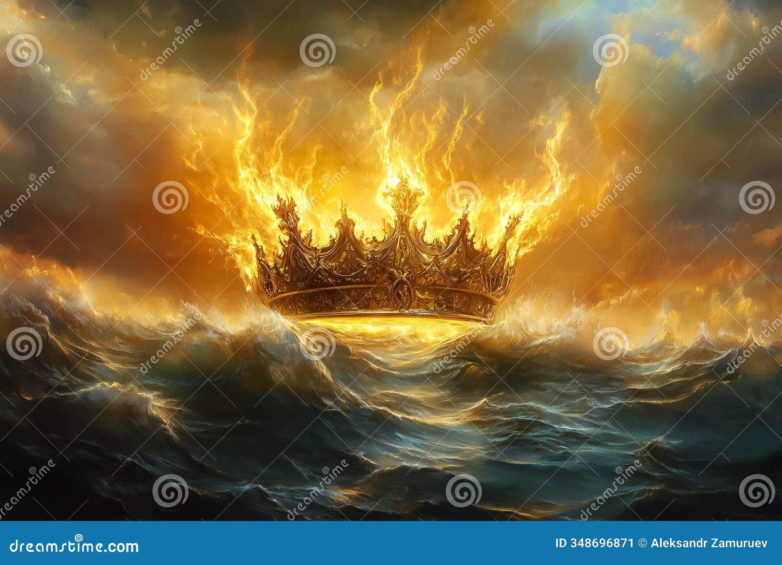 A Massive Crown Radiates Energy and Glows Brightly Above Rough Ocean ...