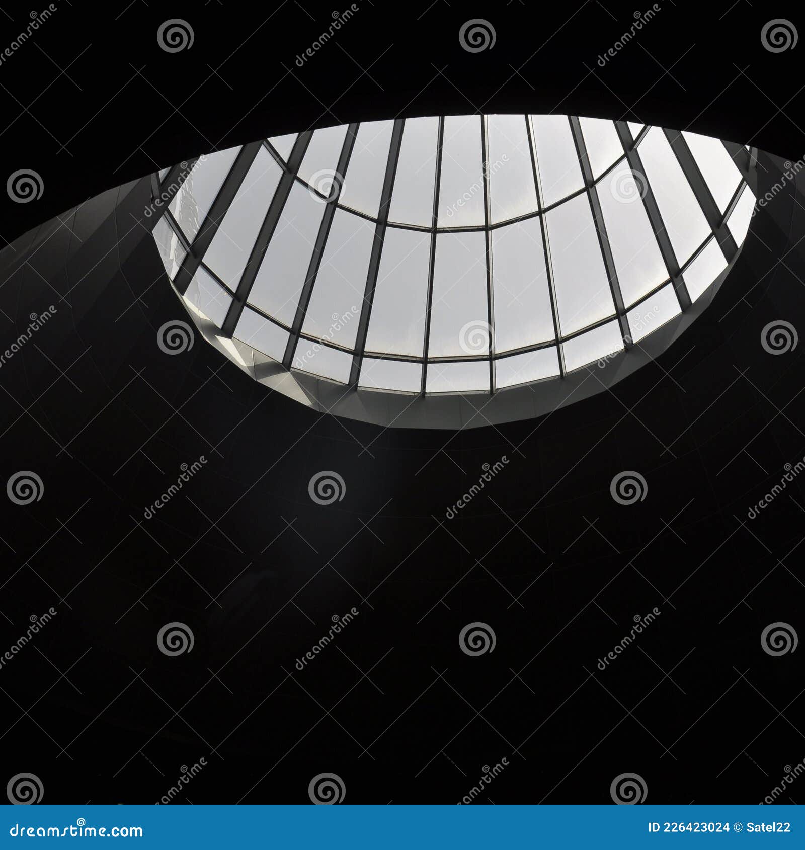 A Massive Curve Window in the Ceiling. Stock Photo - Image of abstract ...