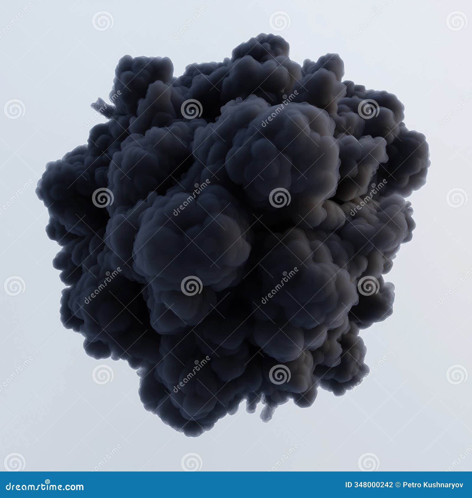 Massive Dark Smoke Explosion View from Above. Powerful Plume Spreads ...