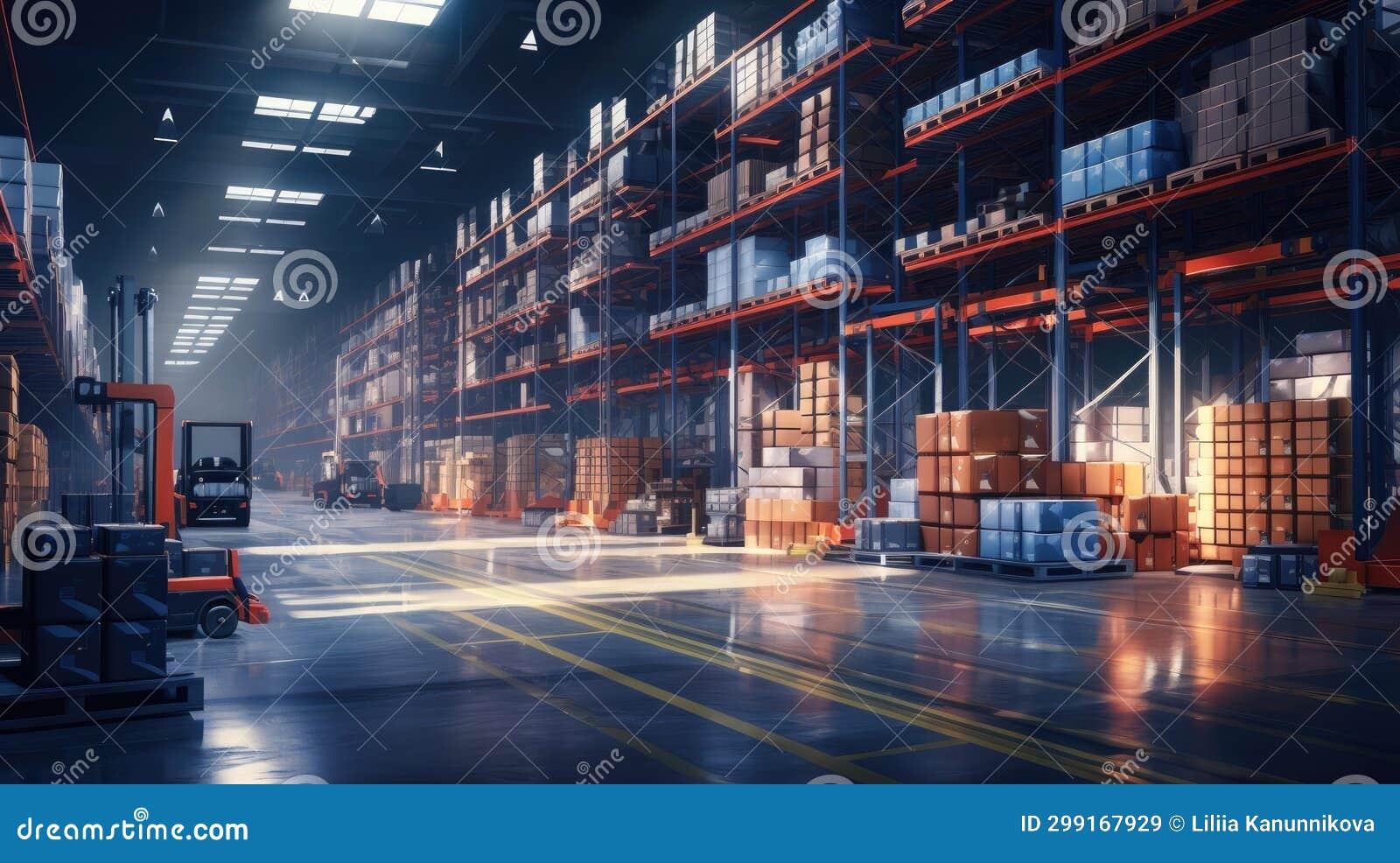 A Massive Distribution Warehouse Designed in a Modern Style, the ...