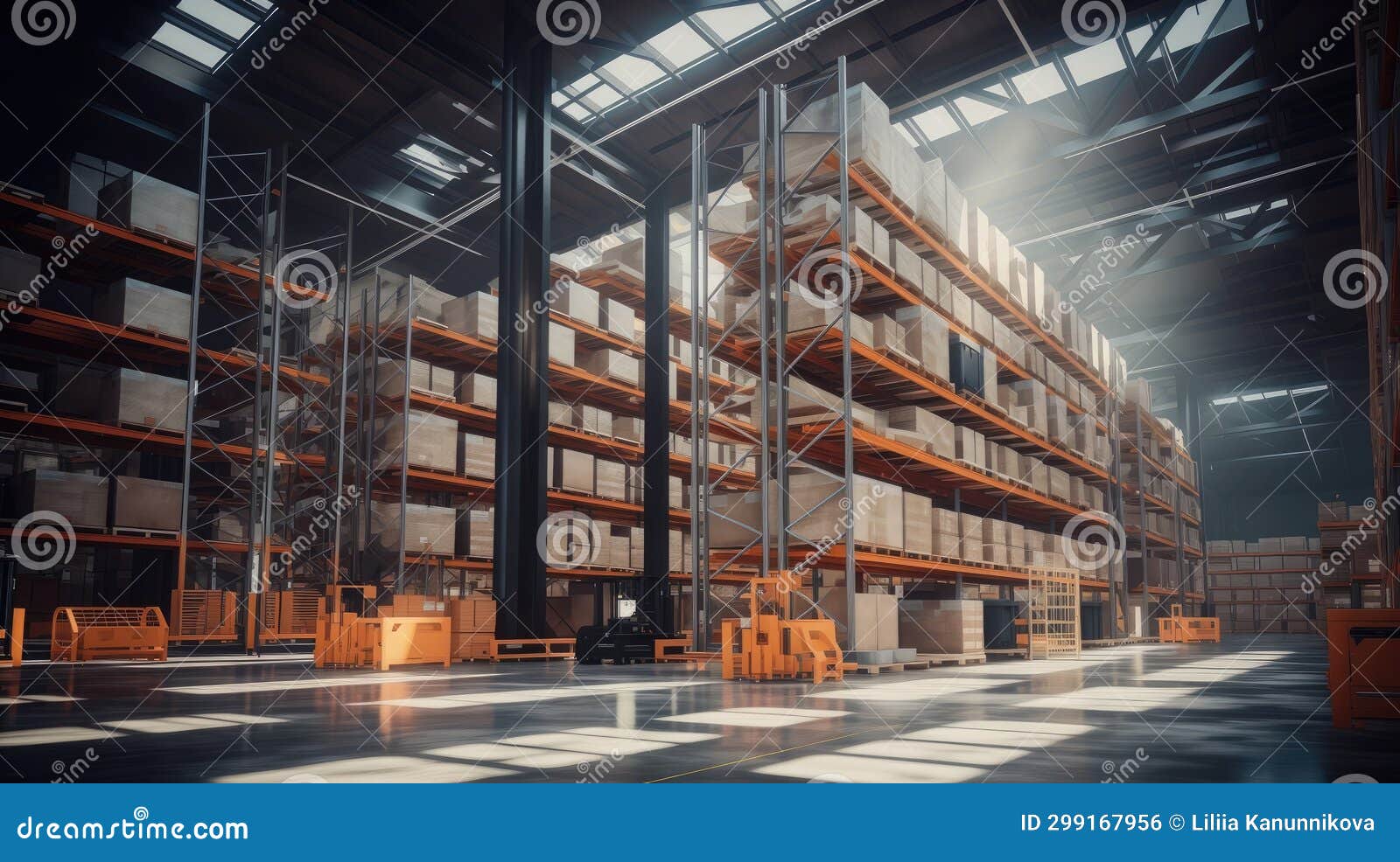 A Massive Distribution Warehouse Designed in a Modern Style, the ...