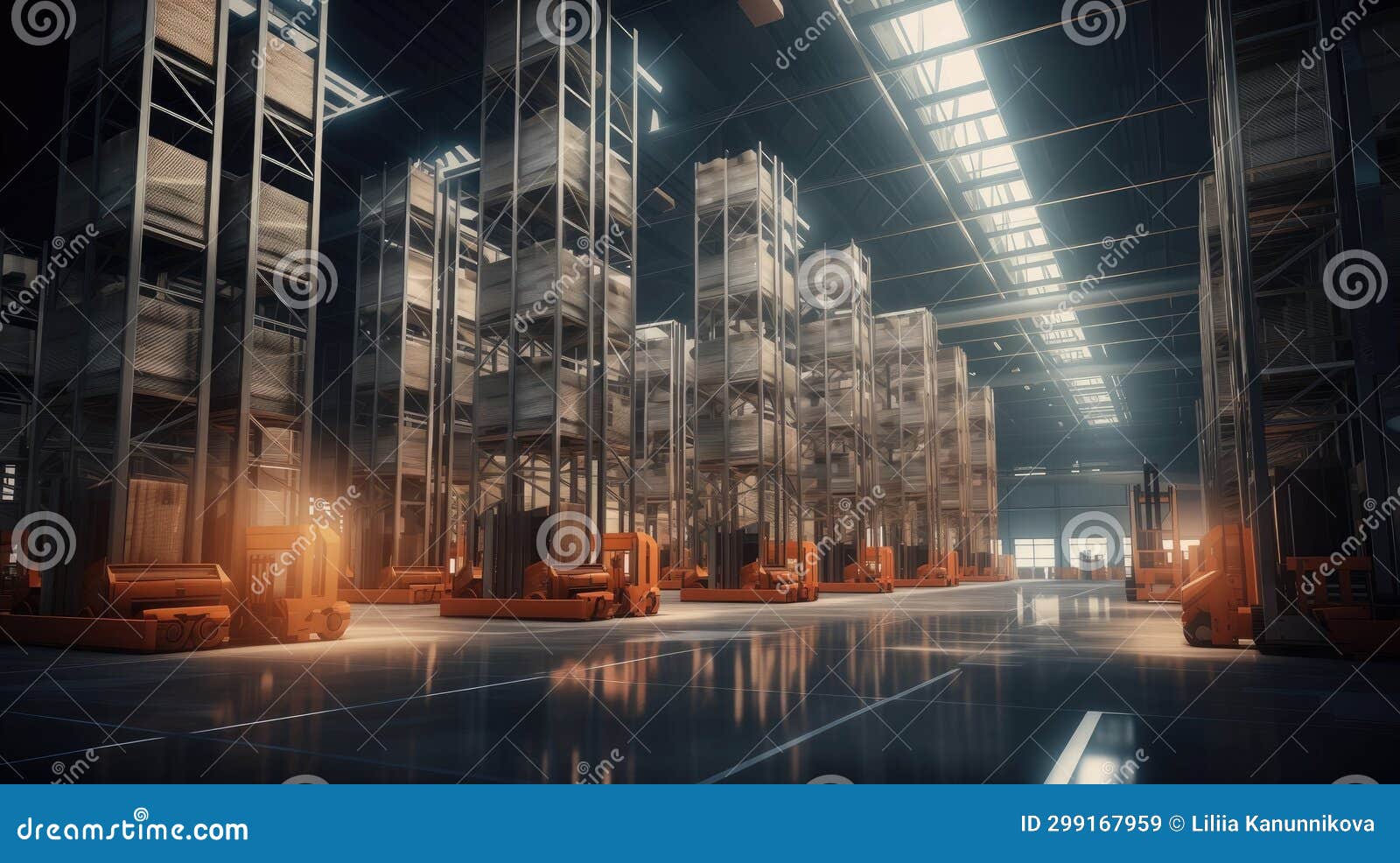 A Massive Distribution Warehouse Designed in a Modern Style, the ...