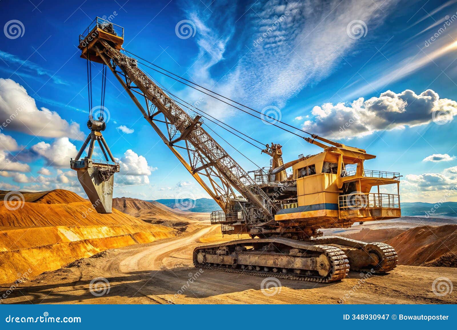 Massive Dragline Excavator Dominates Vast OpenPit Mine a Testament To ...