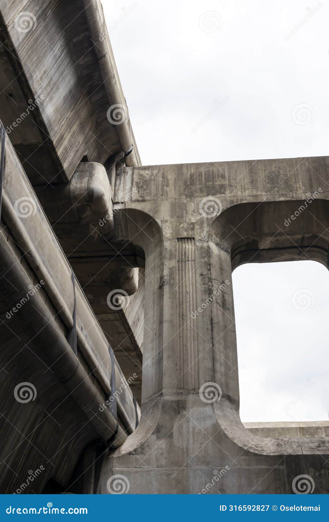 A Massive Electric Train Structure is Supported by a Concrete Column ...