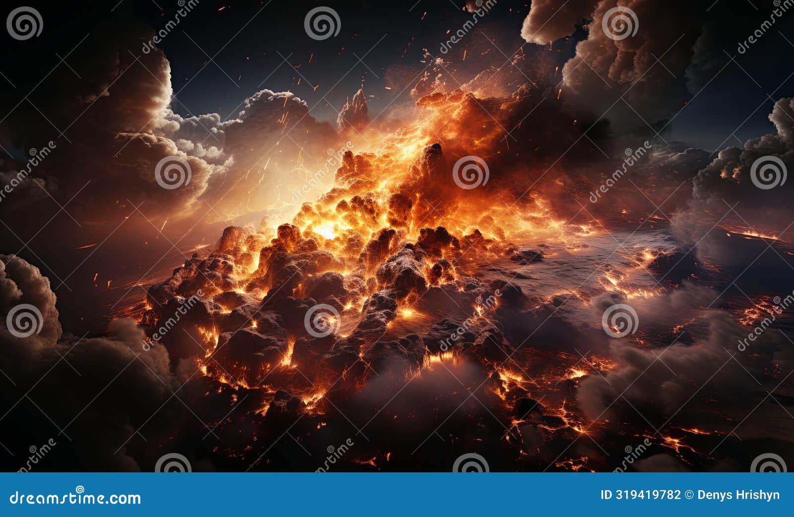 Massive Explosion of Clouds in the Sky Stock Photo - Image of ...