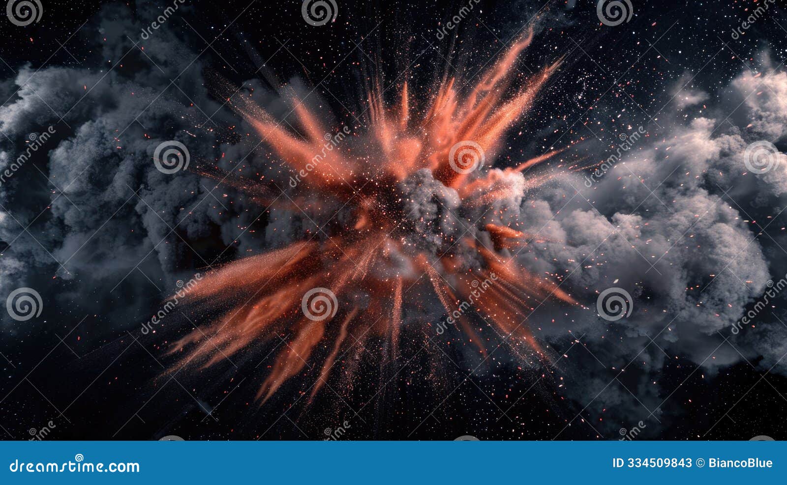 Massive Explosion with Colorful Smoke in Space. Vibrant Visual Effect ...