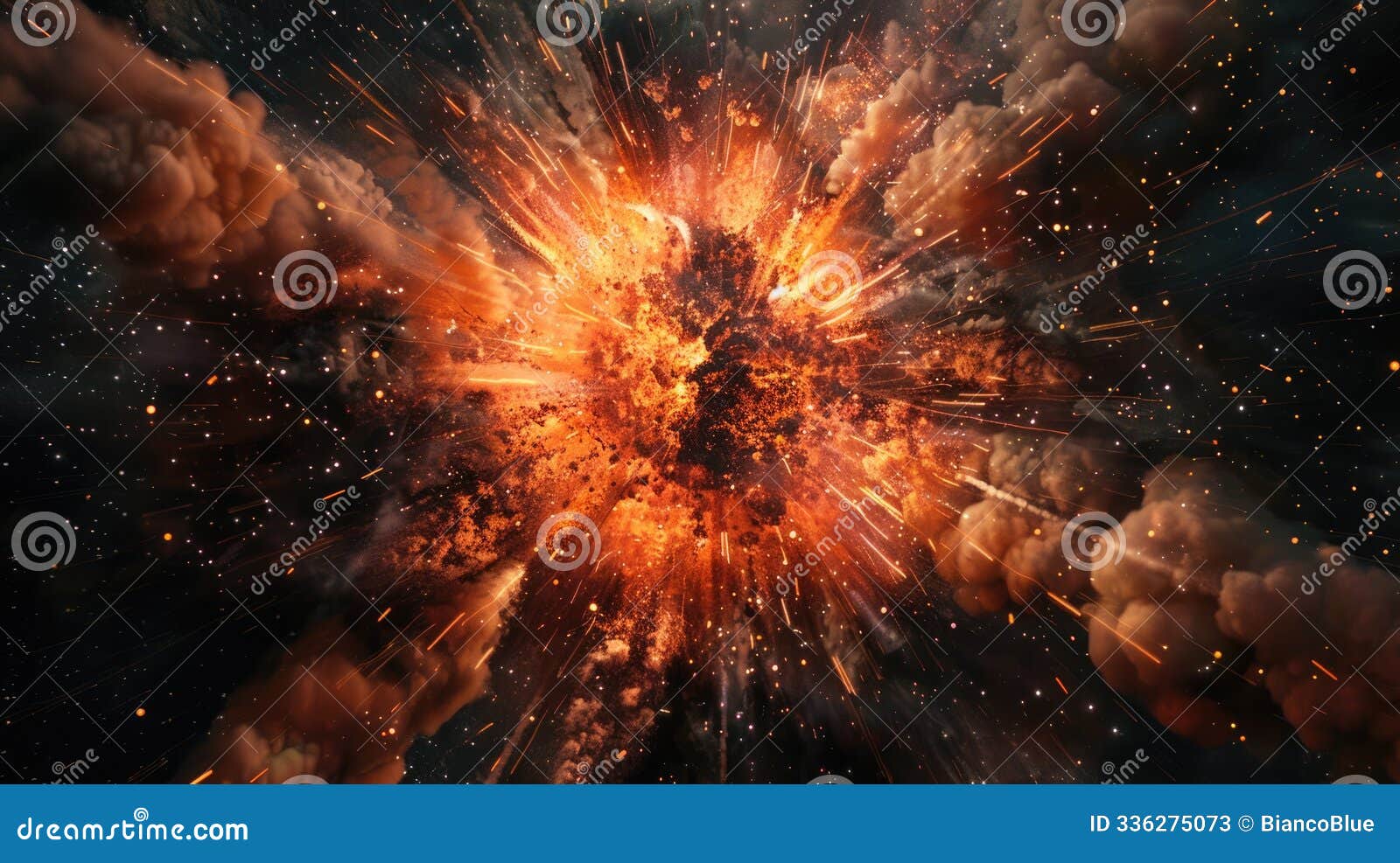 A Massive Explosion Of Vibrant Orange And White Clouds Fills The Sky ...