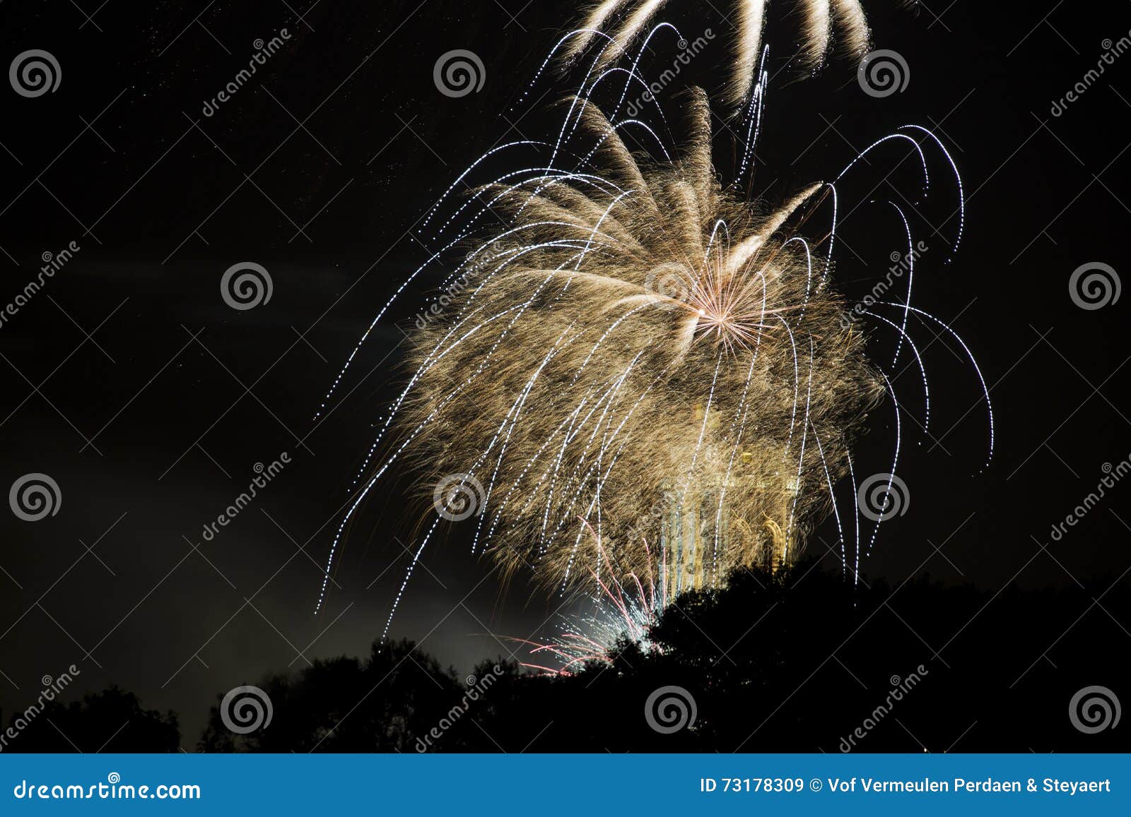 Massive Explosion of Fireworks Rockets Stock Image - Image of explosion ...
